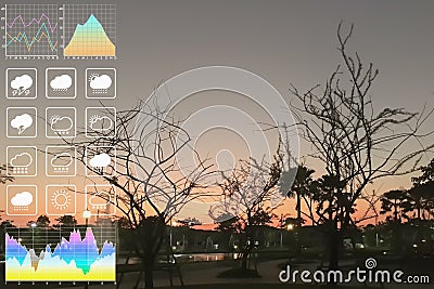 Weather Forecast Symbol Data Presentation With Graph And Chart. Royalty ...