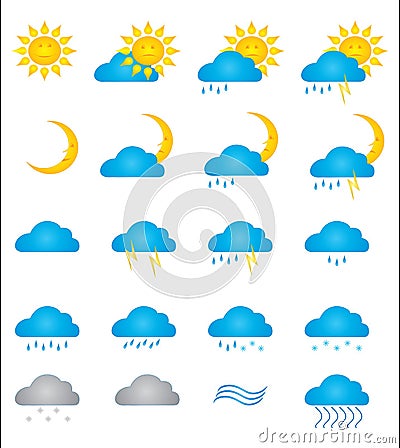 Weather Signs Cartoon Vector | CartoonDealer.com #12167111