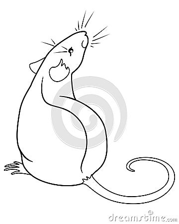 Rat Is The Symbol Of The Chinese Horoscope. Rat Sits Rear View. Mouse ...