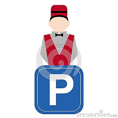 Valet Silhouette Symbol Cartoon Vector | CartoonDealer.com #150446403
