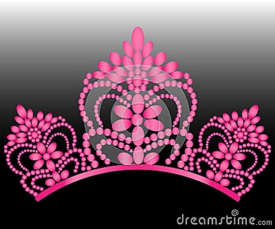Web Pink Tiara Vector On Background. Princess Crown, Retro Tiara Logo ...