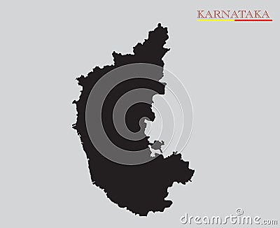 Black Map Of Karnataka Vector Illustration Silhouette Design Isolated ...