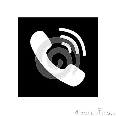 Square Black And White Call Logo Cartoon Vector | CartoonDealer.com ...