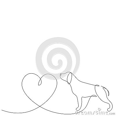Ute Dog On White Background Line Draw Stock Image | CartoonDealer.com ...