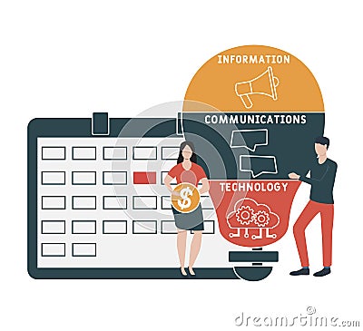 Flat Design With People. ICT - Information Communications Technology ...