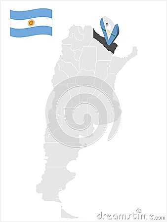Location Of Formosa Province On Map Argentina. 3d Location Sign Similar ...