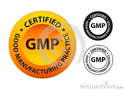 Good Manufacturing Practice GMP Certified Yellow Color Cartoon Vector ...