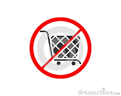 No Buy Cart Icon Prohibited Purchase Sign Trolley Not Allowed Sign No ...