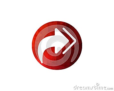 Curved Arrow Icon Template Sign Arrow Direction Go Back Cartoon Vector ...