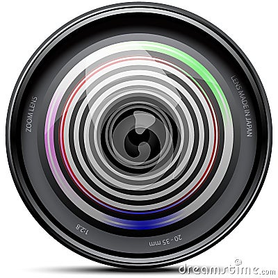 Realistic Camera Lenses On White Cartoon Vector | CartoonDealer.com ...