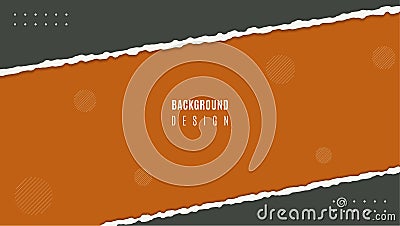 Orange Ripped Paper Torn Style Background Vector Illustration ...