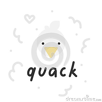 Vector Illustration Card, Poster Or Postcard With Goose And Lettering ...