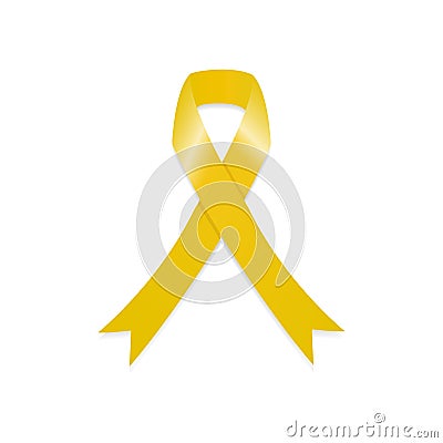 Yellow Awareness Ribbon On White Background Vector Illustration ...