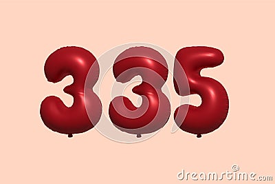 Red Helium Balloon 3D Number 335 Cartoon Vector | CartoonDealer.com ...