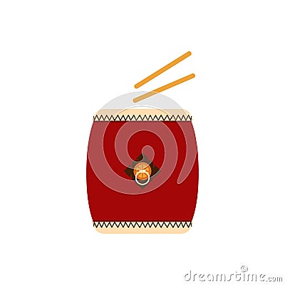 Traditional Japanese Musical Percussion Instrument Taiko Drum Cartoon ...