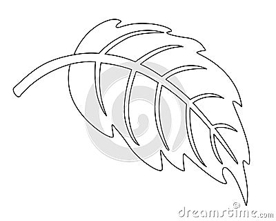 Hydrangea Leaf, Plant - Vector Linear Picture For Coloring. Outline ...