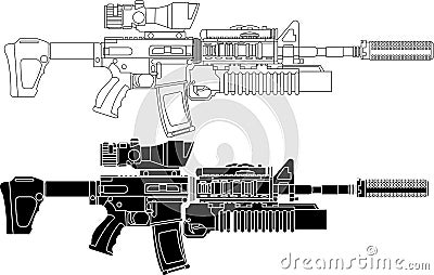 Coloring Book Colt M4A1 SOCOM Carbine,The M4A1 Is A Shortened, Fully ...
