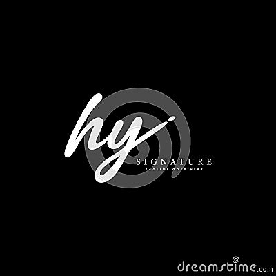 H, Y, HY Initial Letter Handwritten And Signature Vector Logo ...