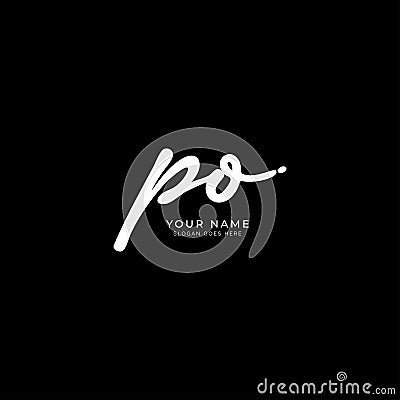 P, O, PO Initial Letter Handwriting And Signature Vector Logo ...