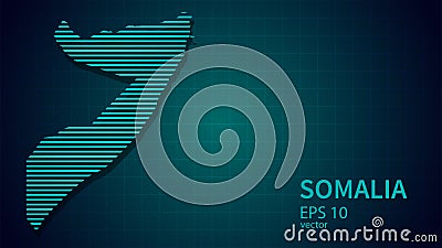 Technology Vector Map Of Somalia, Futuristic Modern Website Background ...
