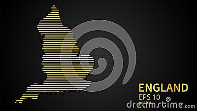 Vector Gold Map Of England, Futuristic Modern Website Background Or ...