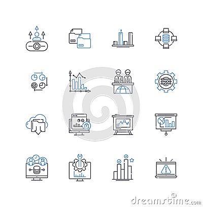 Web-based Software Line Icons Collection. Cloud, SaaS, Online, Web-app ...
