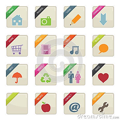 Web Button Badges Cartoon Vector | CartoonDealer.com #15355243