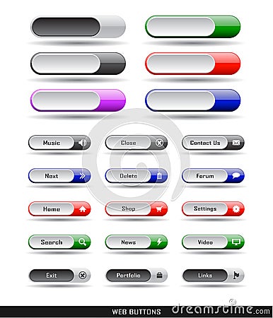 Web Design Navigation Set Icons Stock Vector - Illustration of ...