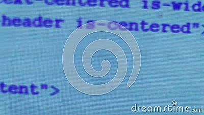Web Code HTML on Monitor Screen Dolly Shot Macro Stock Video - Video of ...