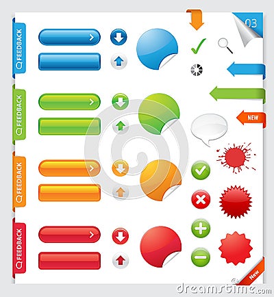 Web Design Navigation Set Icons Stock Vector - Illustration of ...