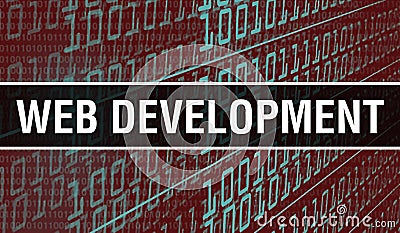 Web Development With Binary Code Digital Technology Background. Abstract Background With Program ...