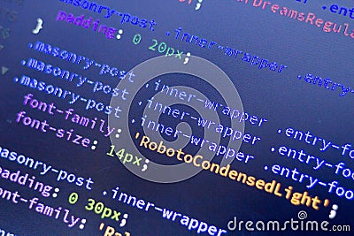 Web Development Code: CSS/LESS Styles Preprocessor Script Lines ...