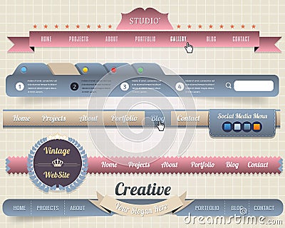 Web Elements Vector Header & Navigation Templates Stock Photo - Image ...