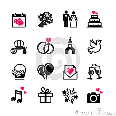 16 Web Icons Set - Wedding Royalty Free Stock Photography - Image: 34486737