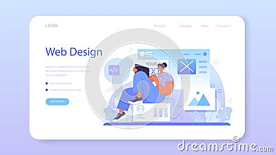 Web Integration Web Banner Or Landing Page. Website Layout Converting Vector Illustration ...