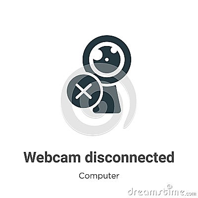 Webcam Disconnected Vector Icon On White Background. Flat Vector Webcam ...