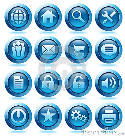 Website Blue Icons Stock Photos - Image: 10965703