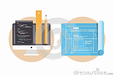 Website Programming And Development Icons Royalty Free Stock ...