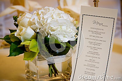 Wedding Centerpiece And Menu Royalty Free Stock Photo - Image: 6131105