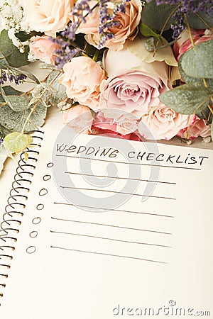 Wedding Checklist And Rose Bouquet Royalty-Free Stock Image ...
