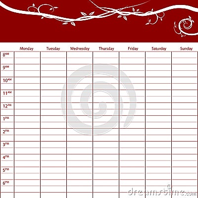 Weekly Time Management Task Chart Stock Images - Image: 22981774