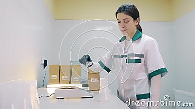 Weighing Chemicals in the Laboratory. Powder Weighing. Stock Footage ...