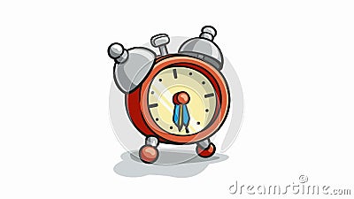 Vintage Wekker Die Cartoon 2D Animatie Belt Stock Footage - Video of ...