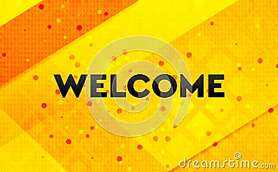 Welcome Abstract Digital Banner Yellow Background Royalty-Free Stock ...