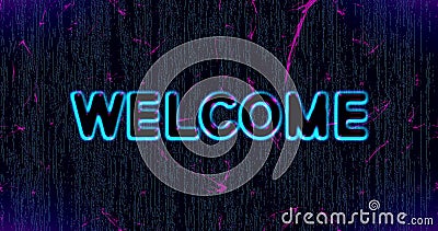 Welcome Bright Text on the Motion Background Stock Video - Video of ...