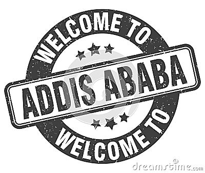 Welcome To Addis Ababa Stamp. Addis Ababa Round Sign Cartoon Vector ...