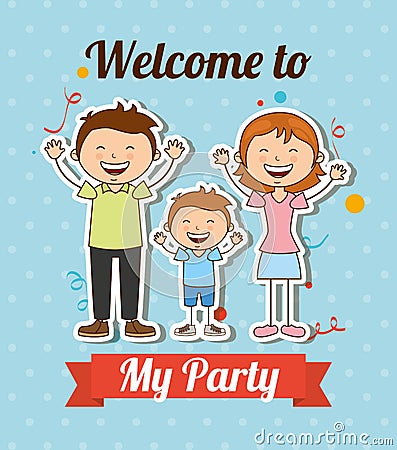 Welcome To My Party Stock Vector - Image: 59194136