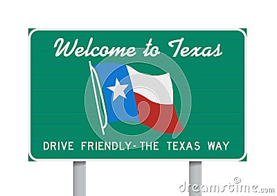 Welcome To Texas Road Sign Stock Vector - Image: 53947564