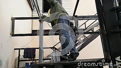 Welding Building Construction Site at Thailand Stock Footage - Video of ...