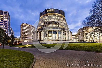 Wellington The Beehive Parliament Buildings Royalty Free Stock Photo ...